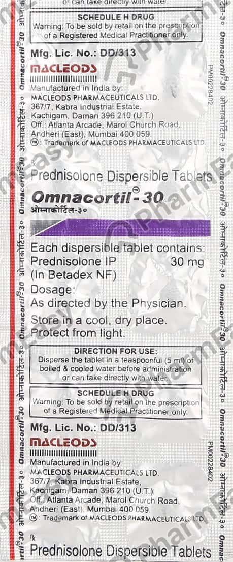 Omnacortil 30 MG Tablet (10): Uses, Side Effects, Price & Dosage ...