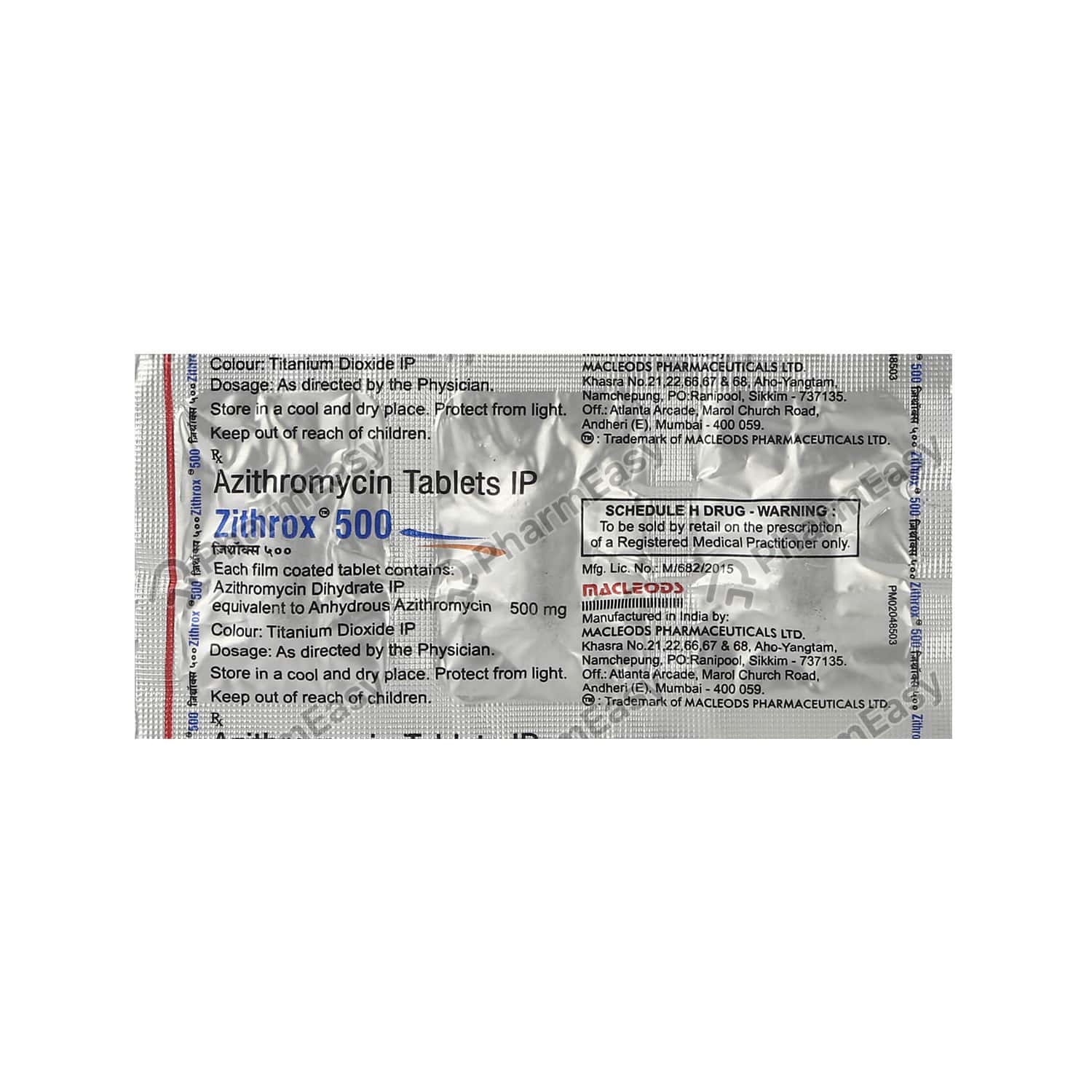 Zithrox 500 MG Tablet (3) - Uses, Side Effects, Dosage, Composition ...