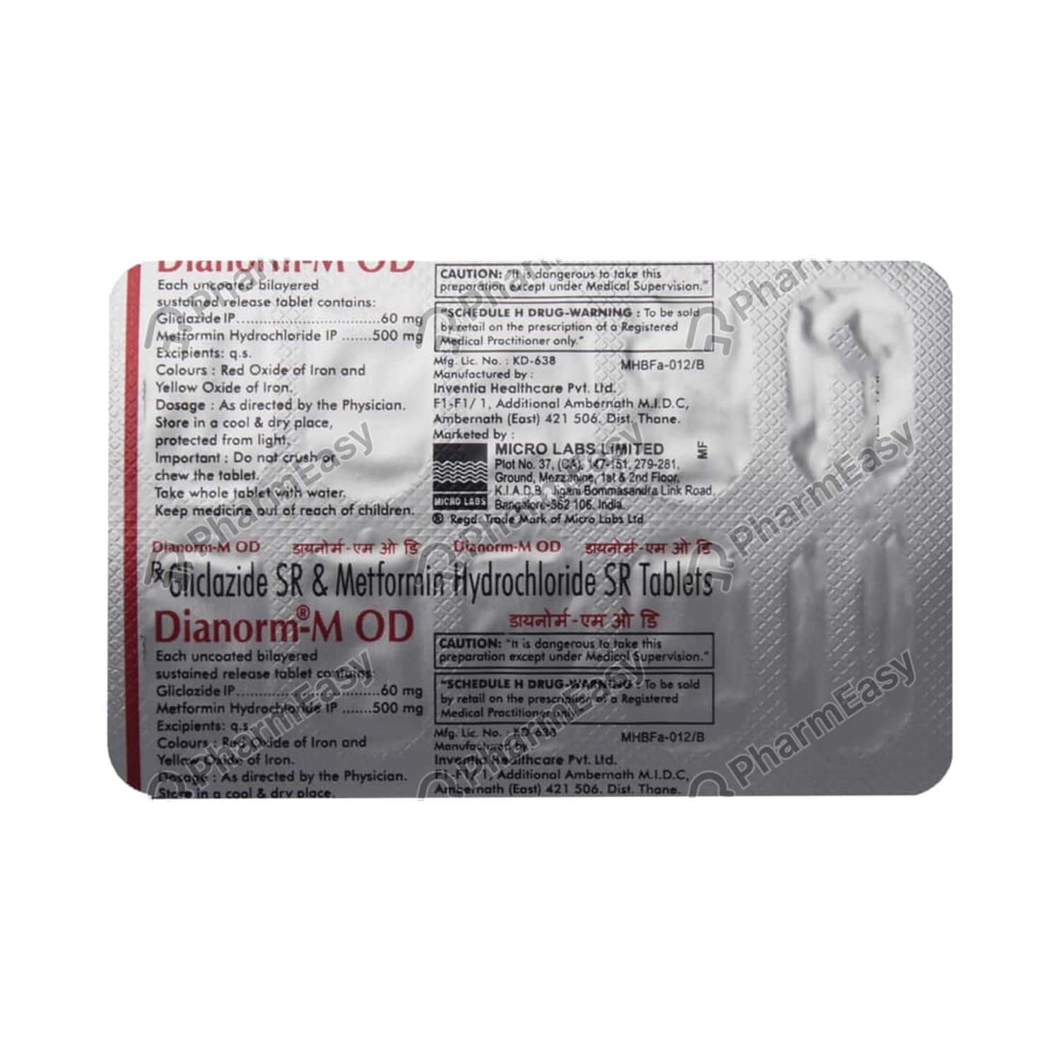 Buy Dianorm M Od Strip Of 10 Tablets Online at Flat 18% OFF* | PharmEasy