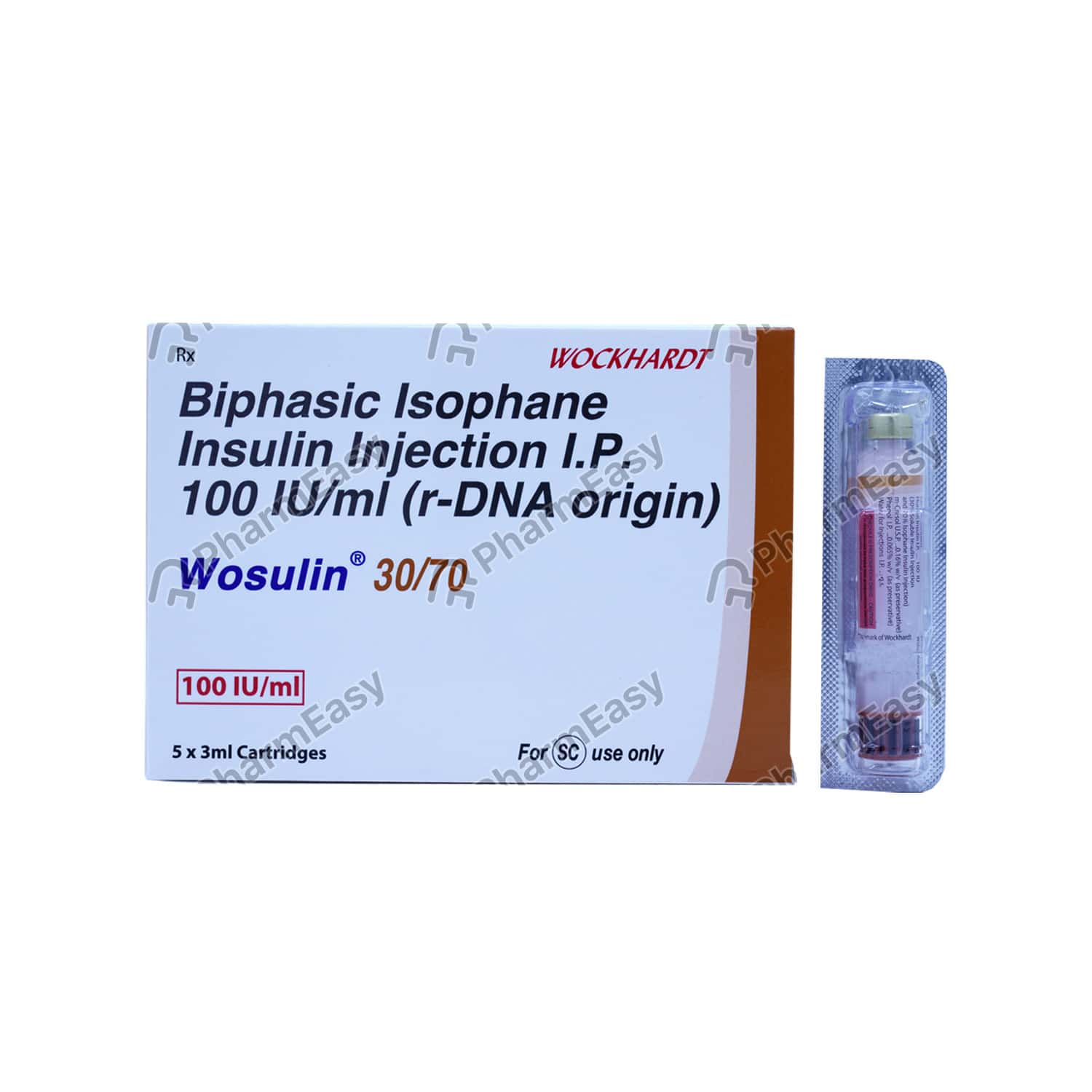 Wosulin 30/70 100iu Cartridge Inj - Uses, Side Effects, Dosage ...