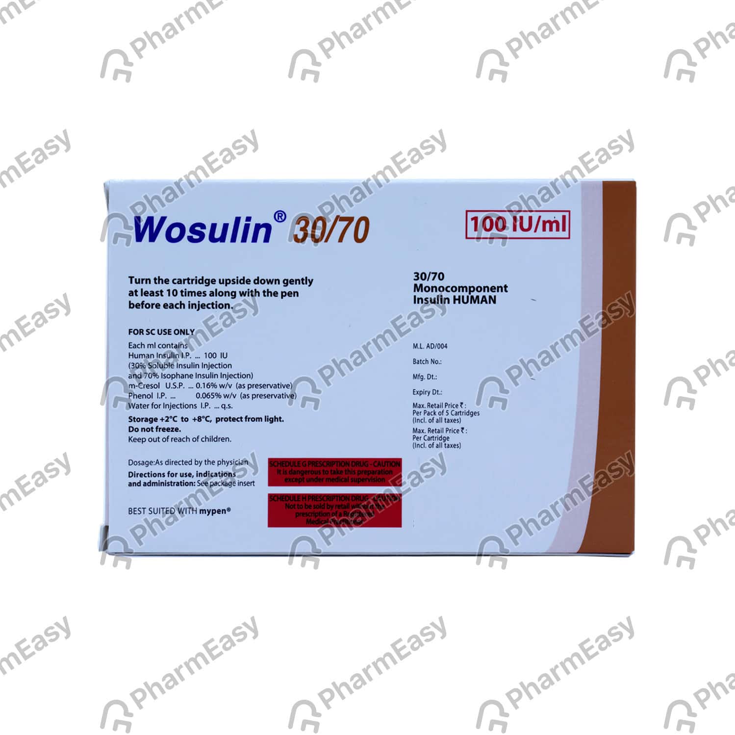Wosulin 100 IU/ML Suspension For Injection (3): Uses, Side Effects ...