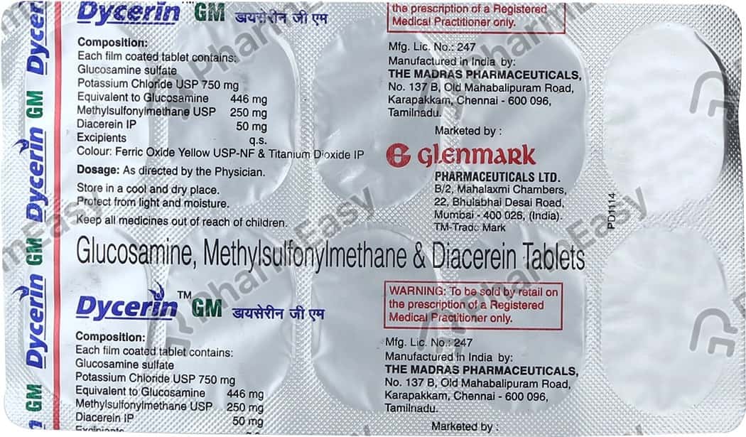 Dycerin Gm Strip Of 10 Tablets: Uses, Side Effects, Price & Dosage ...