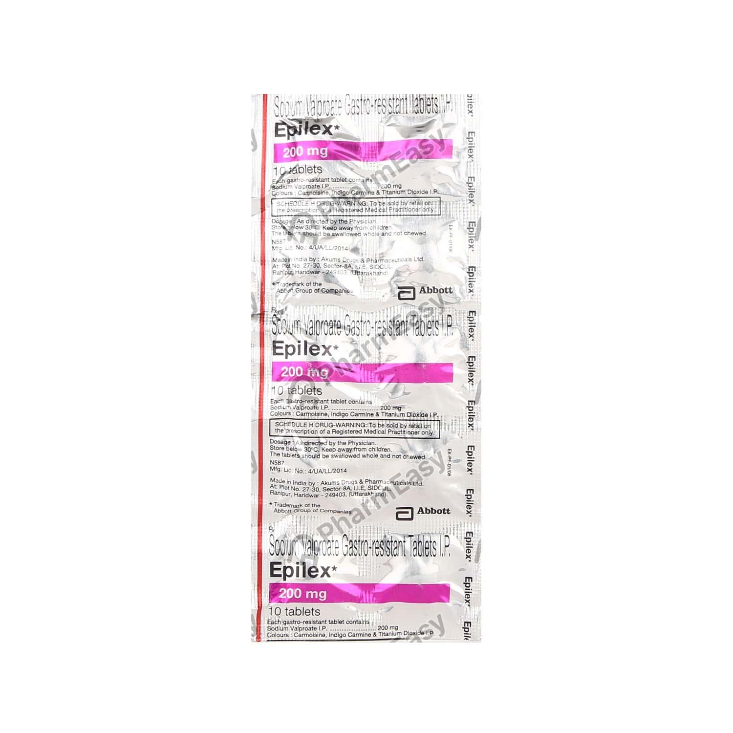 Buy Epilex 200 MG Tablet (10) Online at Flat 15% OFF | PharmEasy