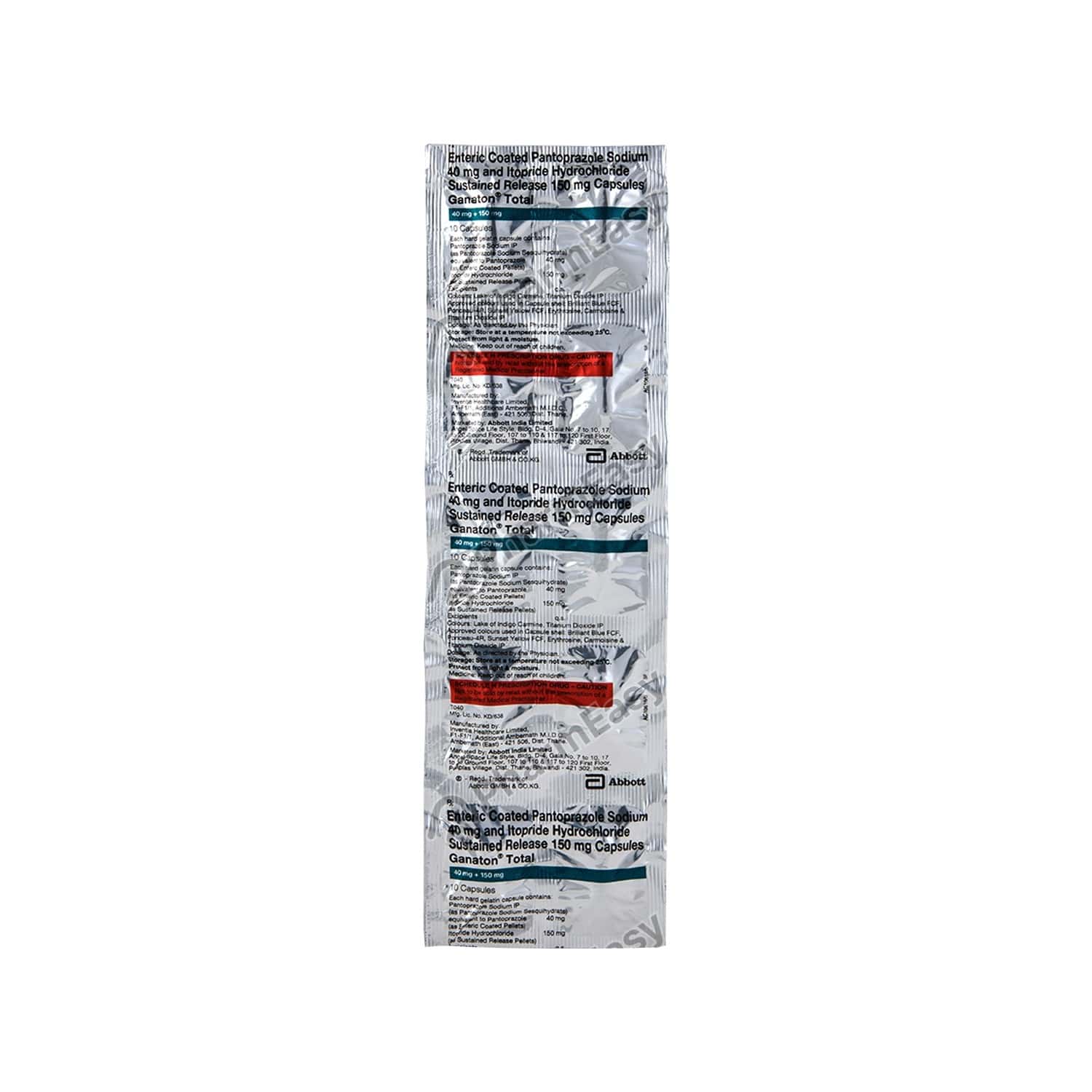 Ganaton Total Strip Of 10 Capsules - Uses, Side Effects, Dosage ...