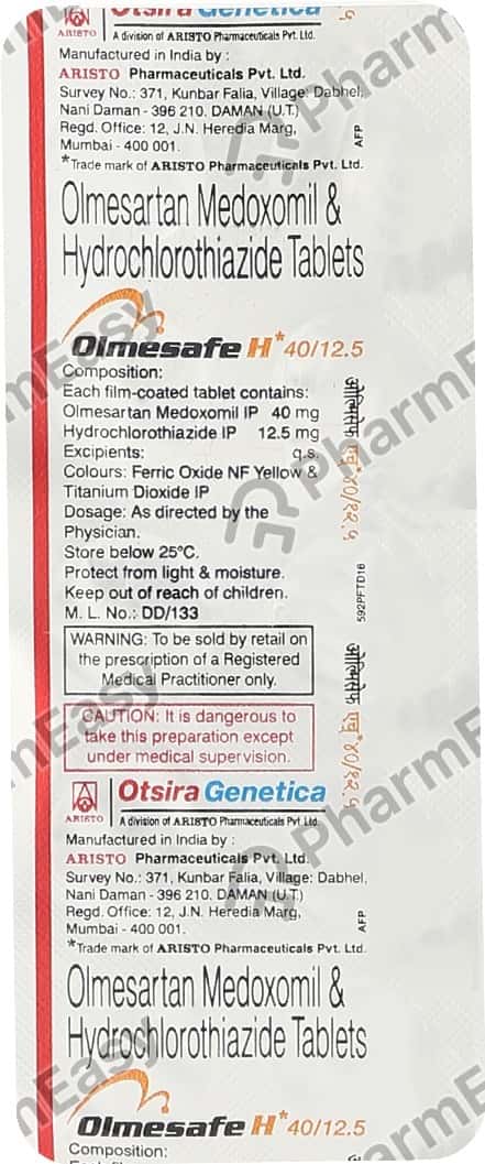 Olmesafe H 40/12.5mg Tablet: Uses, Side Effects, Price & Dosage | PharmEasy
