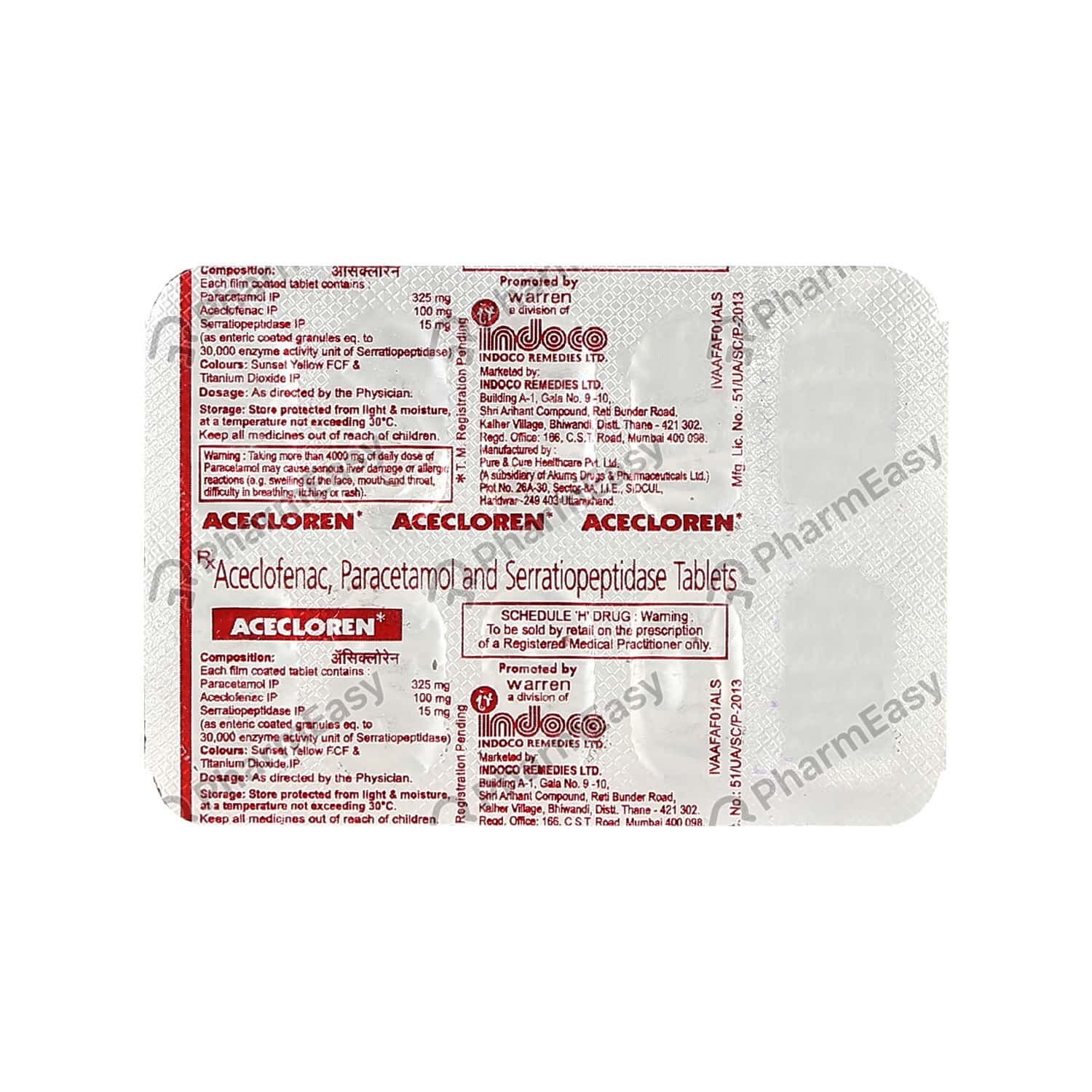 Acecloren Tablet - Uses, Side Effects, Dosage, Composition & Price ...