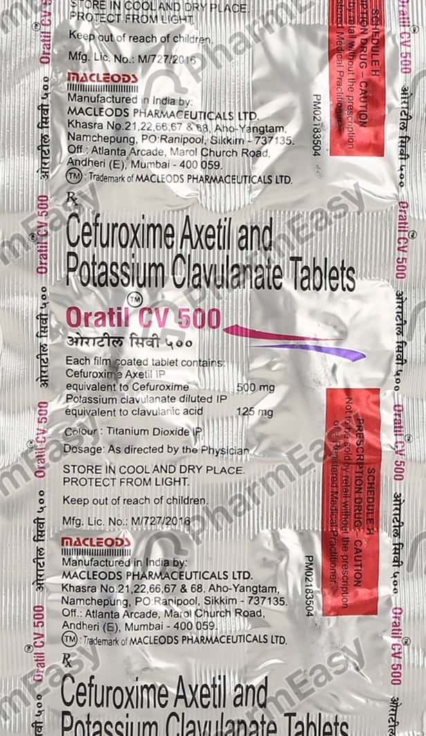 Oratil Cv 500mg Strip Of 6 Tablets: Uses, Side Effects, Price & Dosage ...