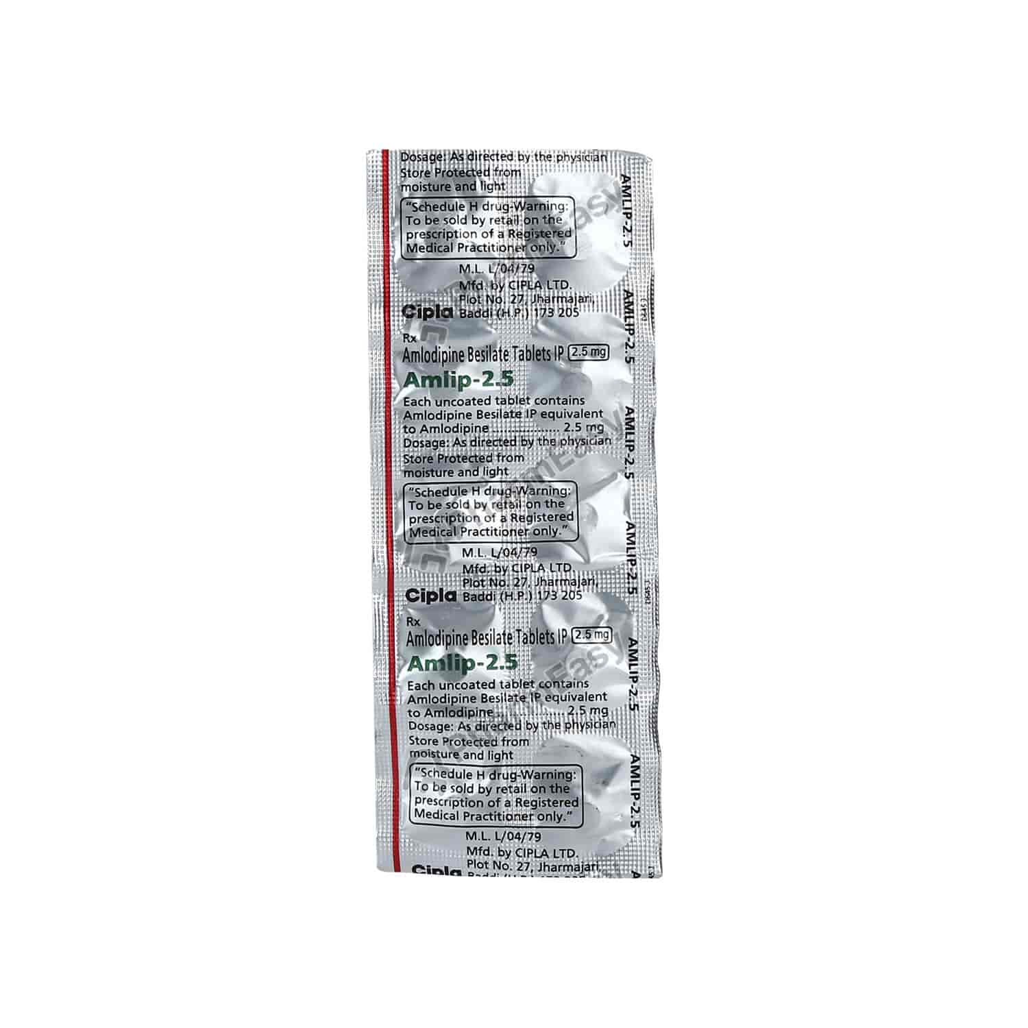 Amlip 2.5mg Tab - Uses, Side Effects, Dosage, Composition & Price ...