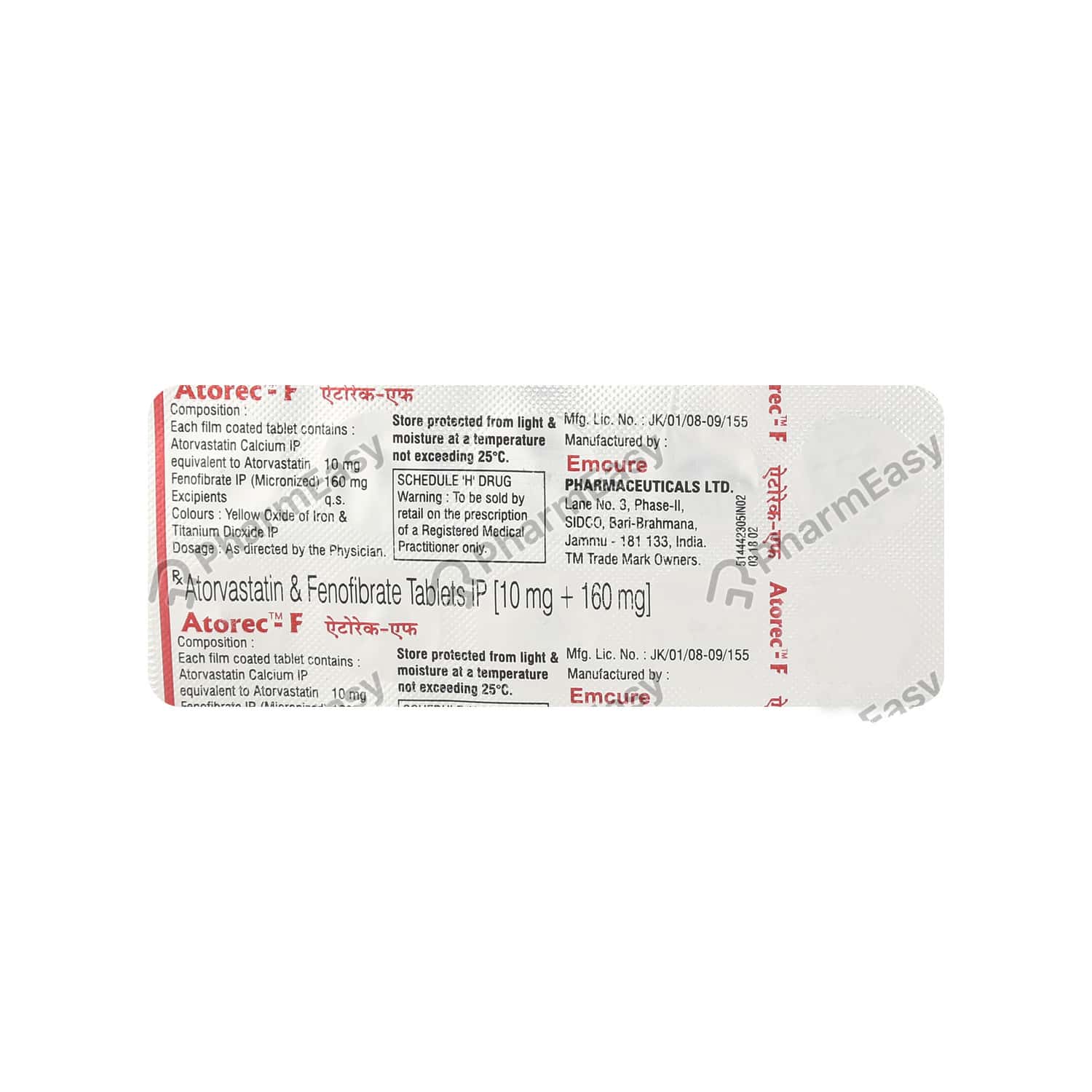 Buy Atorec F Tablet Online at Flat 18% OFF* | PharmEasy