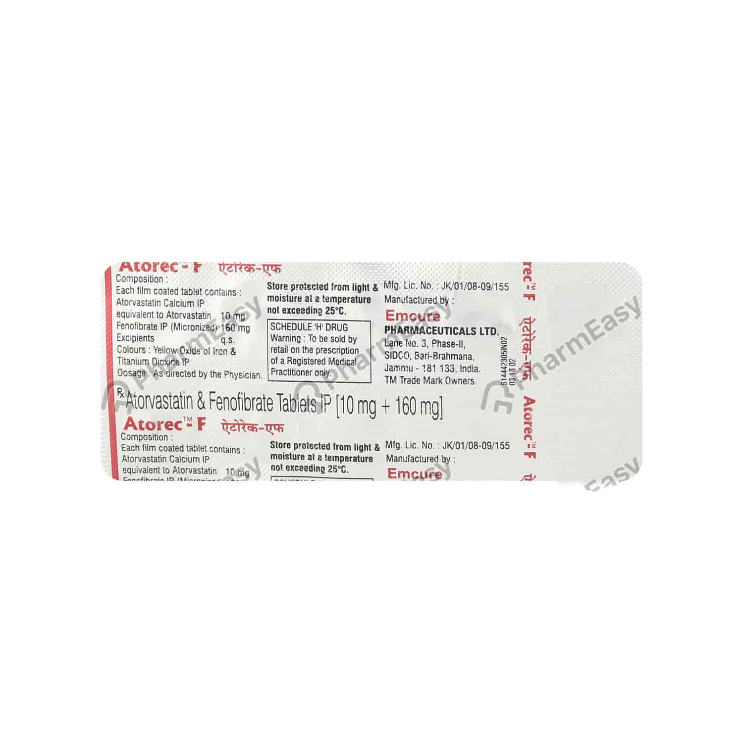 Buy Atorec F Tablet Online at Flat 18% OFF* | PharmEasy