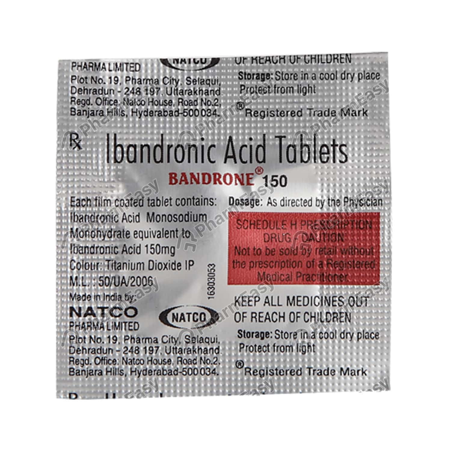 Buy Bandrone 150 MG Tablet (1) Online at Flat 18% OFF* | PharmEasy