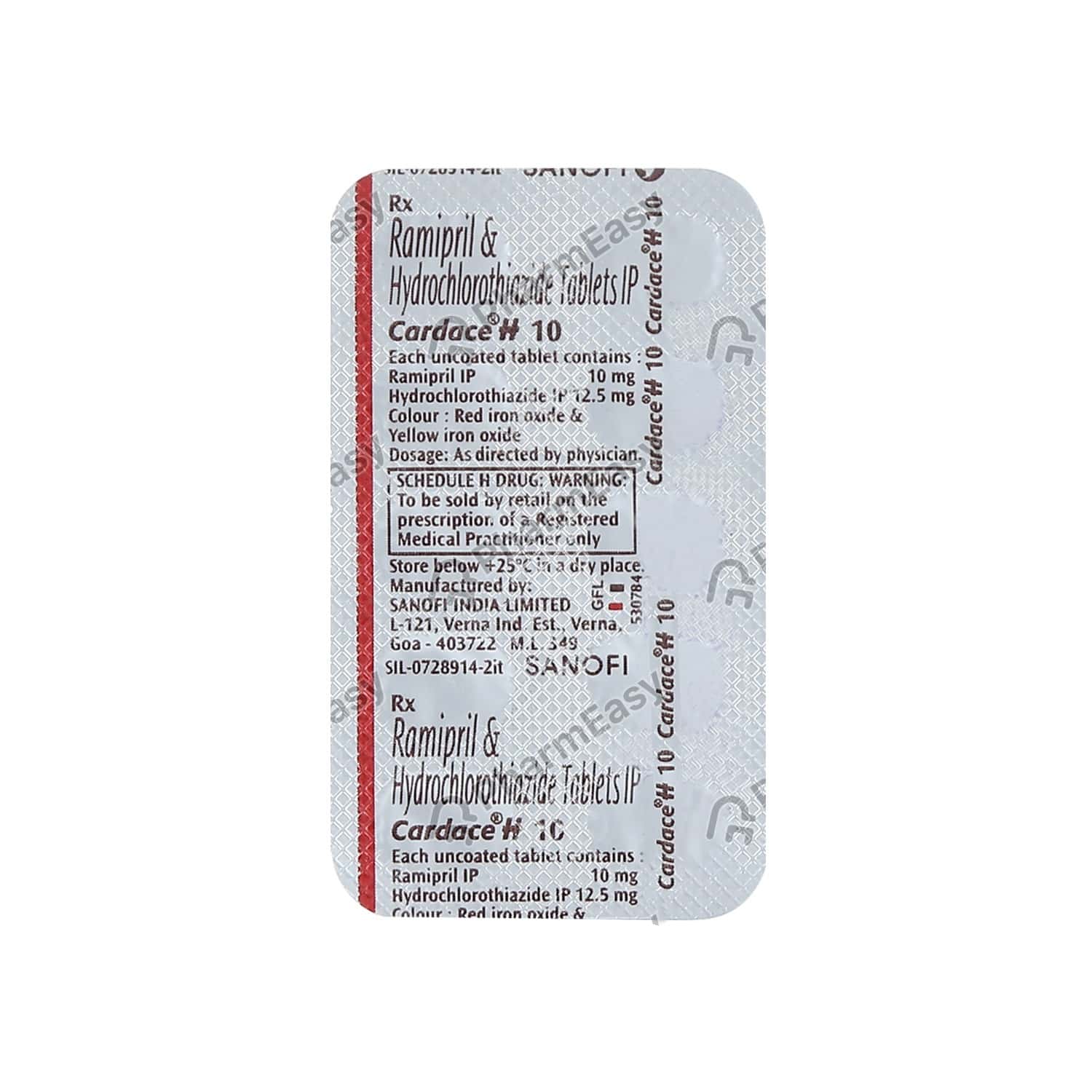Buy Cardace H 10mg Strip Of 10 Tablets Online at Flat 15% OFF | PharmEasy