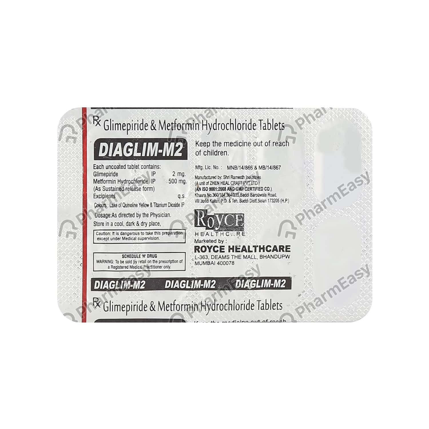 Diaglim M 2mg Tablet - Uses, Side Effects, Dosage, Composition & Price ...