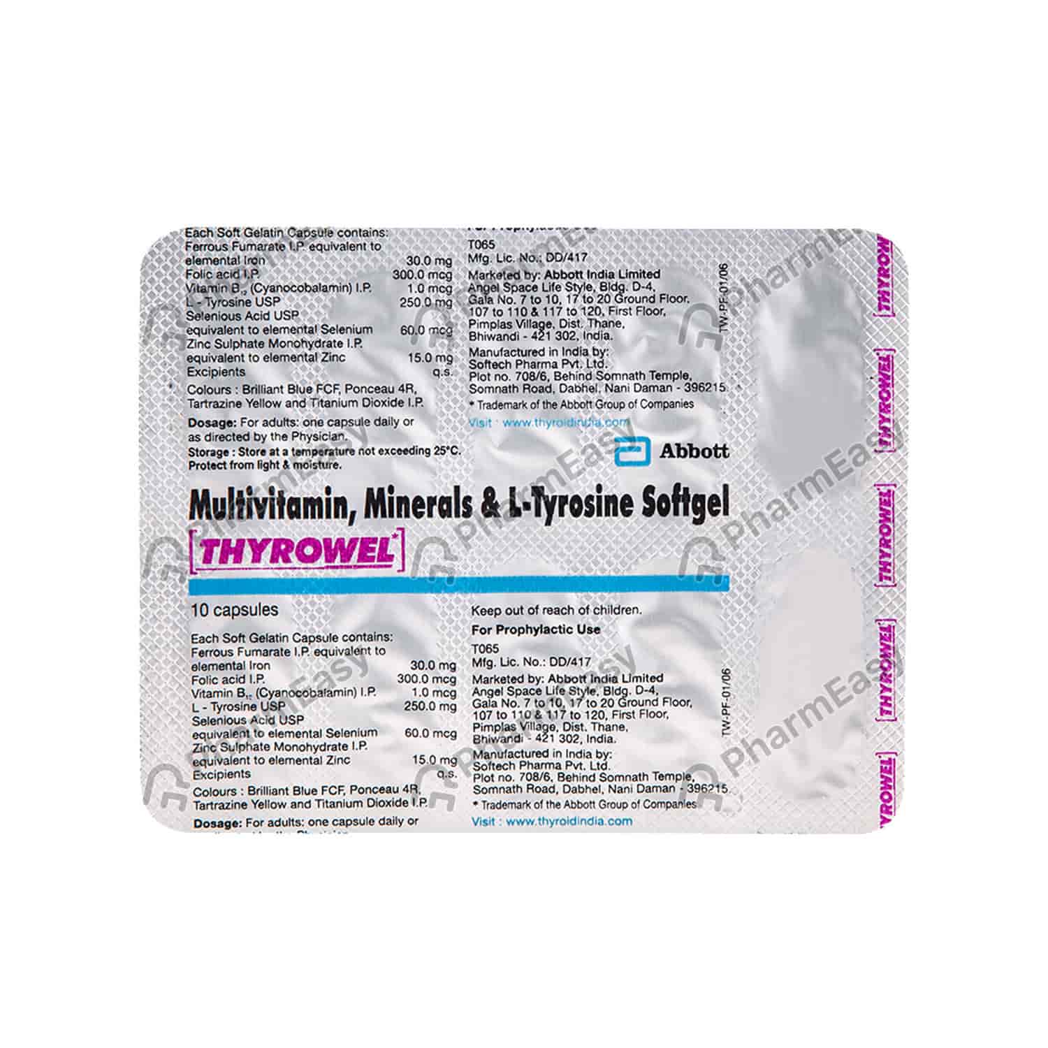 Buy Thyrowel Capsule Online at Flat 18% OFF* | PharmEasy