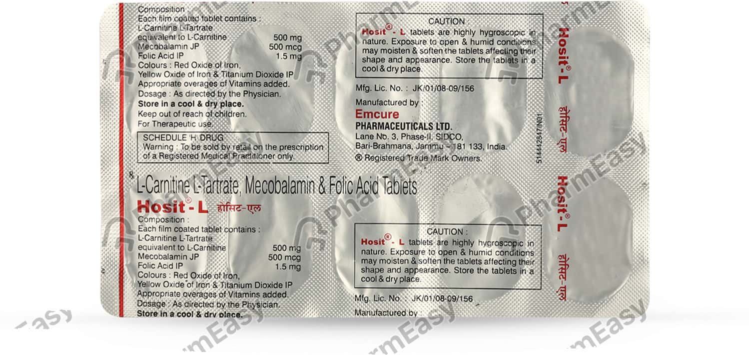 Buy Hosit L Strip Of 10 Tablets Online at Flat 15% OFF | PharmEasy