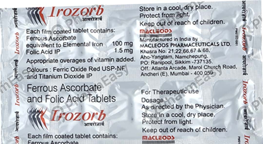 Irozorb Strip Of 10 Tablets: Uses, Side Effects, Price & Dosage | PharmEasy