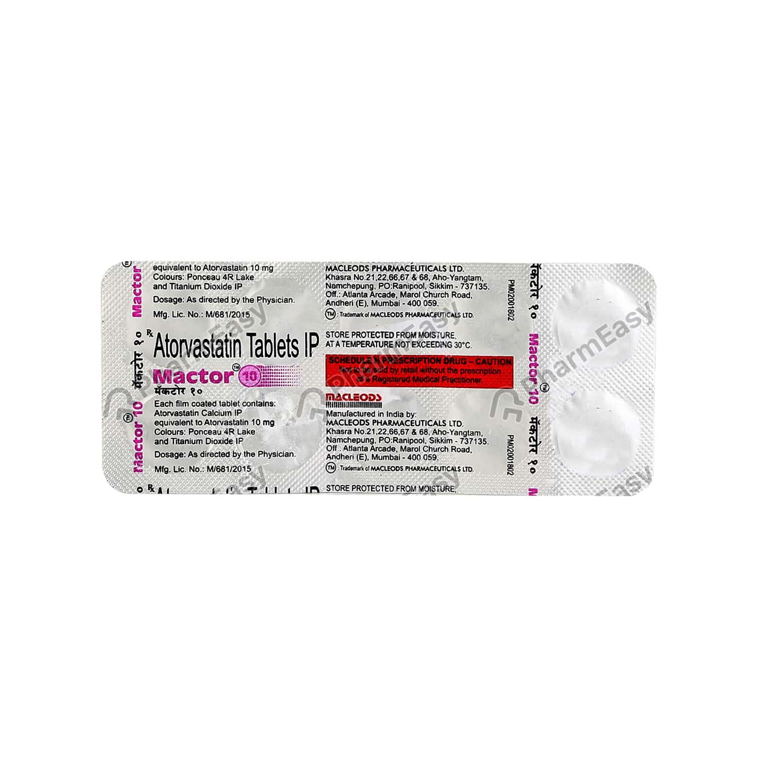 Mactor 10 MG Tablet (10) - Uses, Side Effects, Dosage, Composition ...