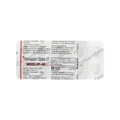 Modlip 40 MG Tablet (10) - Uses, Side Effects, Dosage, Composition ...