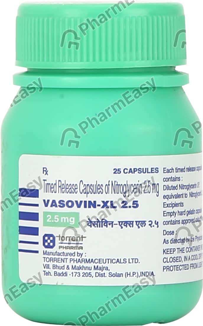 Vasovin Xl 2.5 MG Capsule (25): Uses, Side Effects, Price & Dosage ...