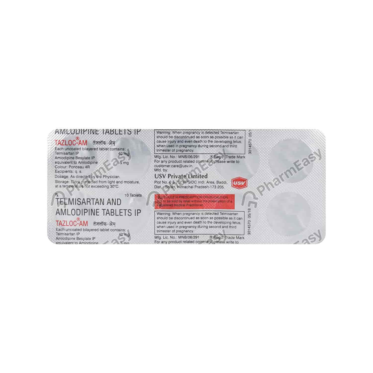 Buy Tazloc Am 40mg Strip Of 10 Tablets Online at Flat 18% OFF* | PharmEasy