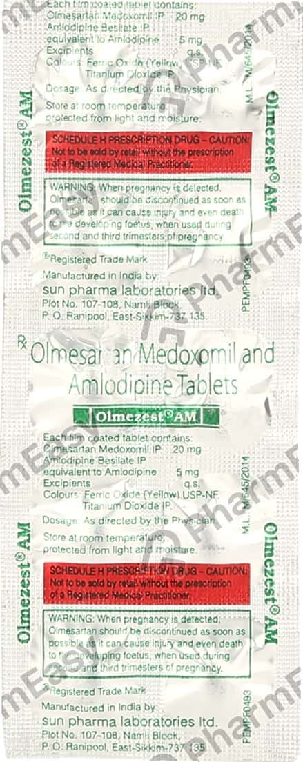 Olmezest Am 20mg Strip Of 10 Tablets: Uses, Side Effects, Price ...