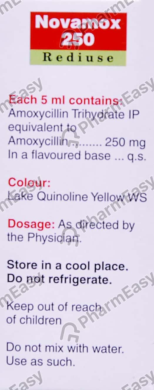Novamox 250 MG/5ML Suspension (30): Uses, Side Effects, Price & Dosage ...