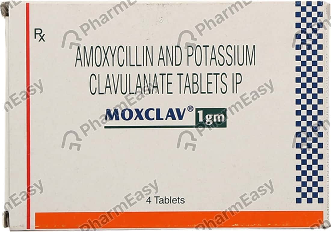 Mox Clav 1gm Strip Of 4 Tablets: Uses, Side Effects, Price & Dosage ...