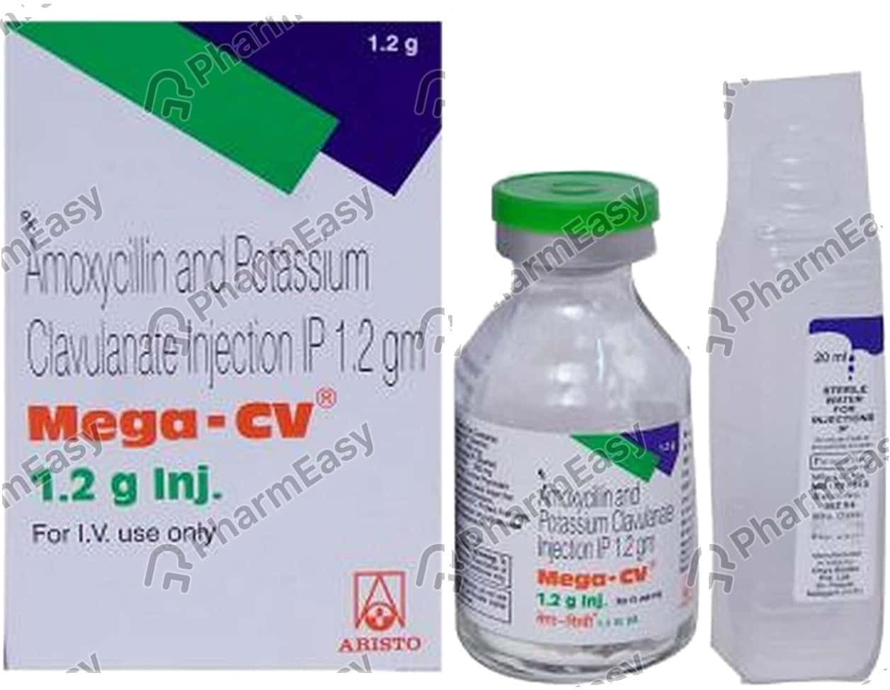Mega Cv 1.2gm Dry Vial Of 1 Powder For Injection: Uses, Side Effects ...