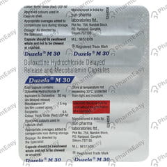 Duzela M 30mg Strip Of 10 Capsules: Uses, Side Effects, Price & Dosage ...