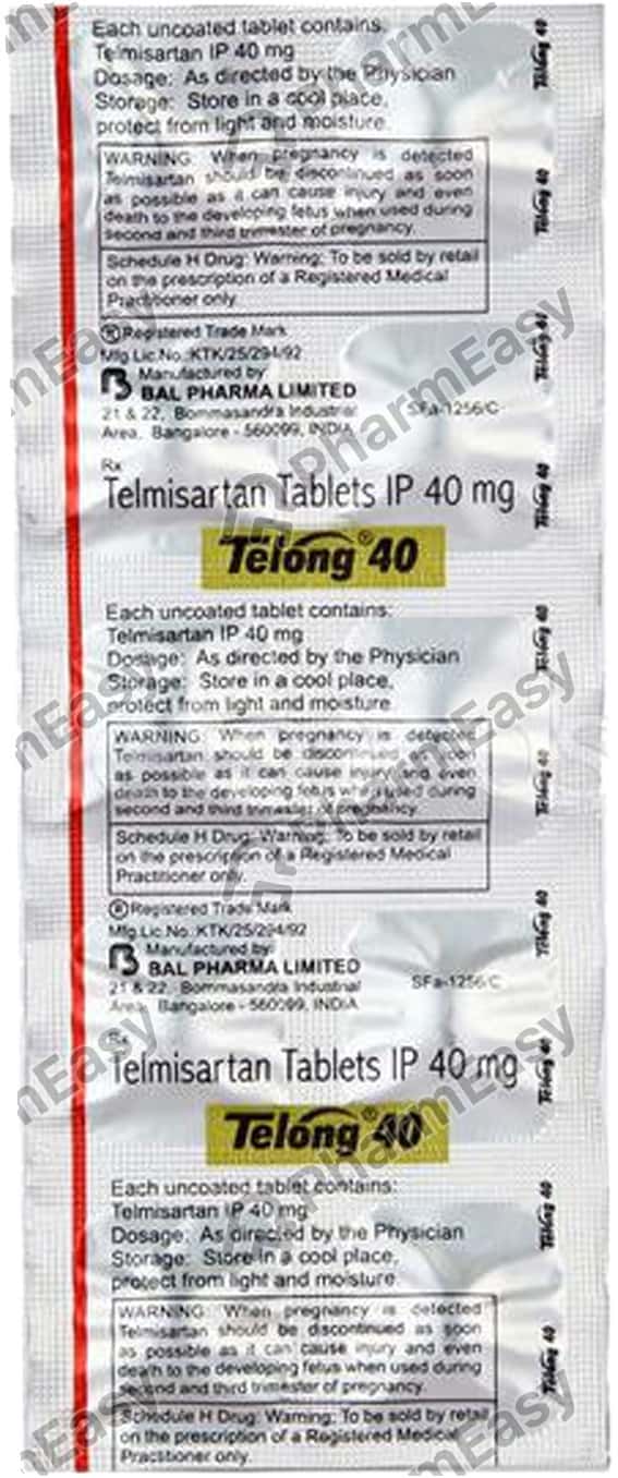 Telong 40 MG Tablet (10): Uses, Side Effects, Price & Dosage | PharmEasy