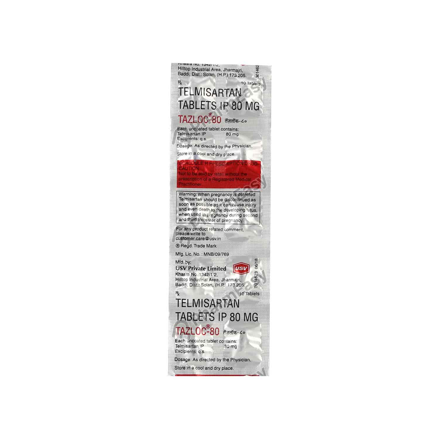 Tazloc 80mg Tab - Uses, Side Effects, Dosage, Composition & Price ...