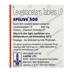 Epilive 500 MG Tablet (10): Uses, Side Effects, Price & Dosage | PharmEasy