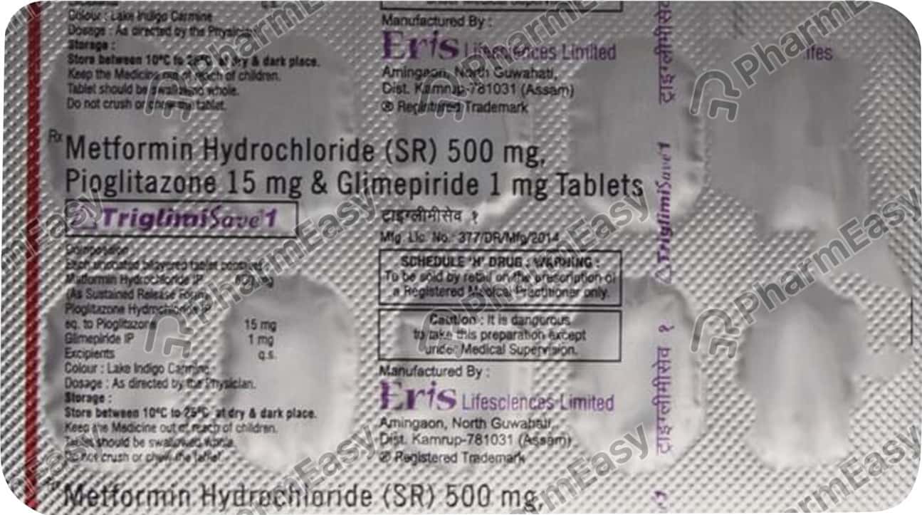 Triglimisave 1mg Strip Of 10 Tablets: Uses, Side Effects, Price ...