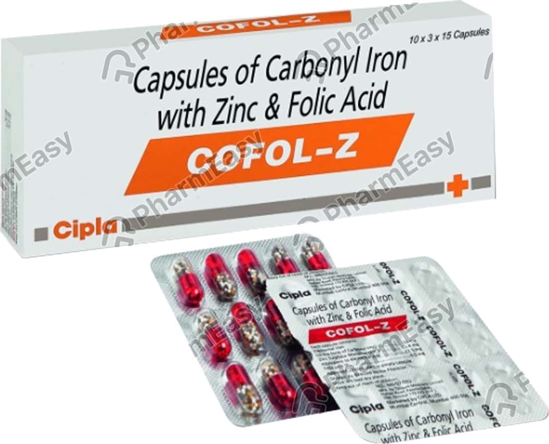 Cofol Z Strip Of 15 Capsules: Uses, Side Effects, Price, Dosage ...