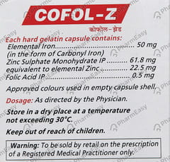 Cofol Z Capsule: Uses, Side-effects, Price, Dosage & More Info - PharmEasy