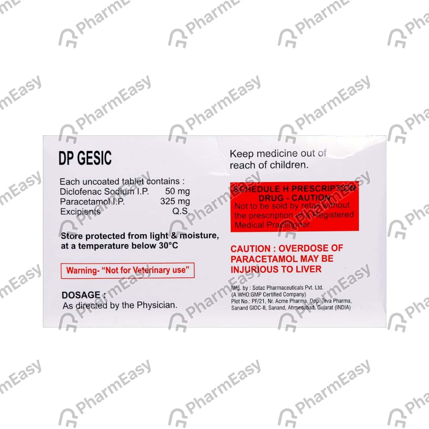 Dp Gesic Strip Of 10 Tablets: Uses, Side Effects, Price & Dosage ...