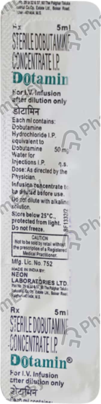 Dotamin 50 MG Injection (5): Uses, Side Effects, Price & Dosage | PharmEasy