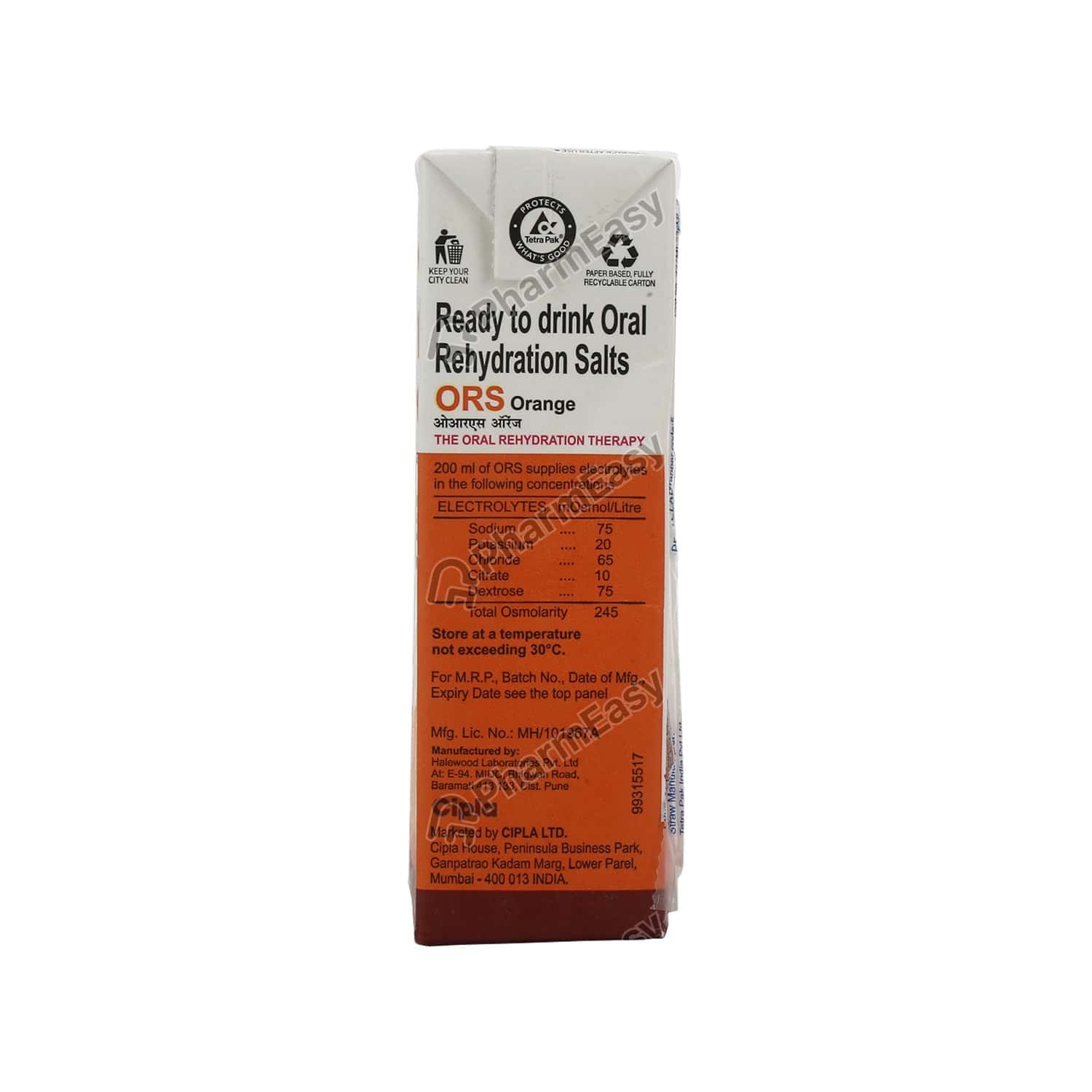 Ors Orange Flavour Tetrapack Of 200ml Liquid: Uses, Side Effects, Price ...