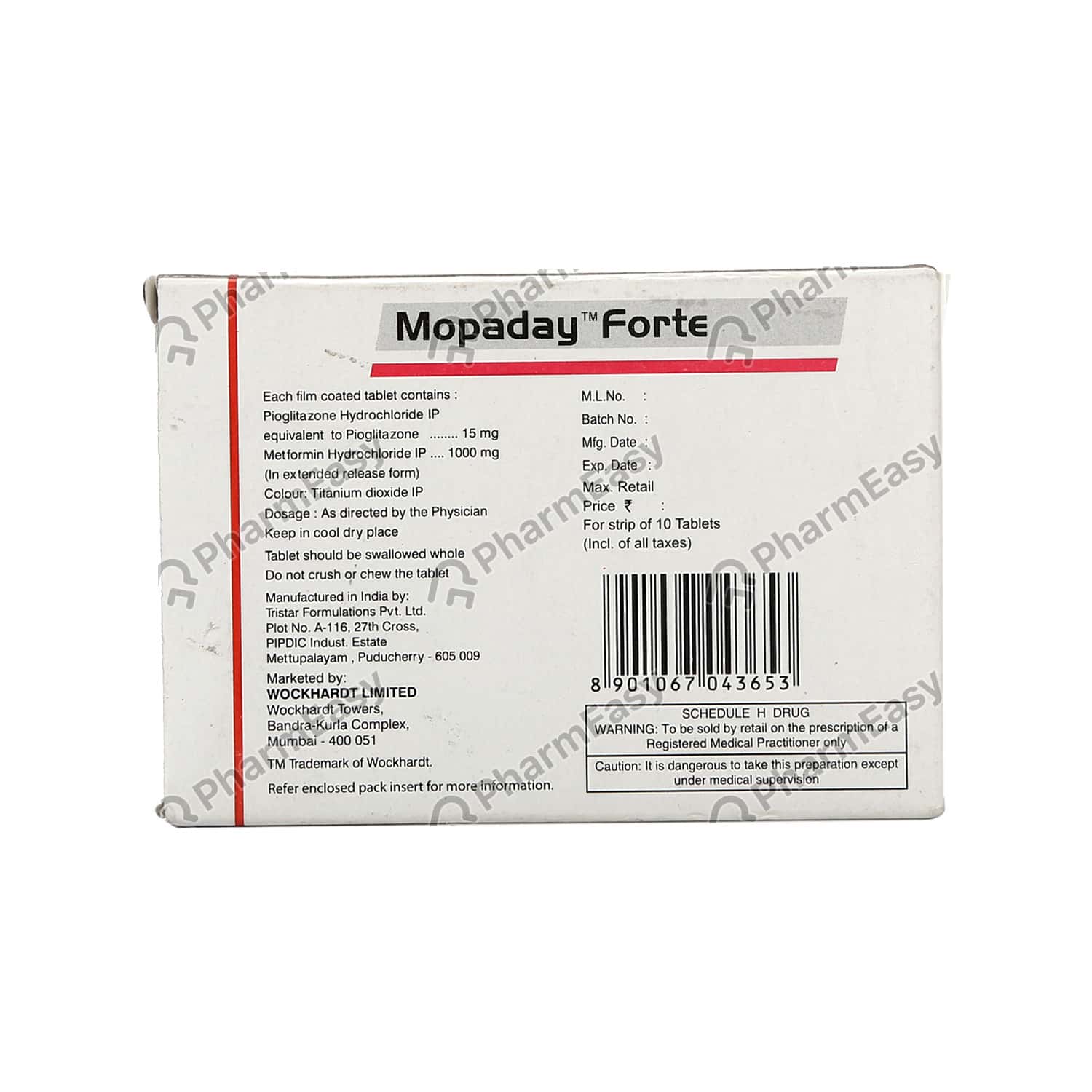 Buy Mopaday Forte Strip Of 10 Tablets Online at Flat 18% OFF* | PharmEasy