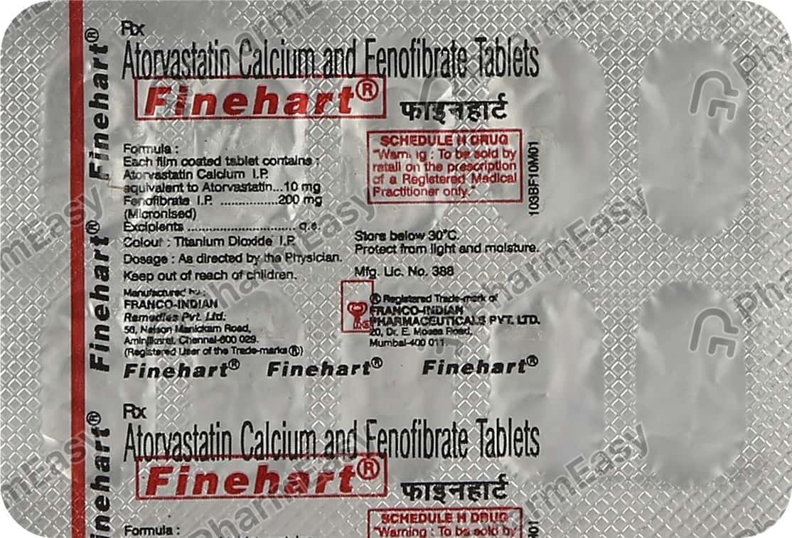 Finehart Strip Of 10 Tablets: Uses, Side Effects, Price & Dosage ...