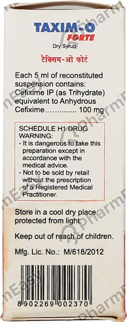 Taxim O Forte 100 MG/5ML Dry Syrup (30): Uses, Side Effects, Price ...