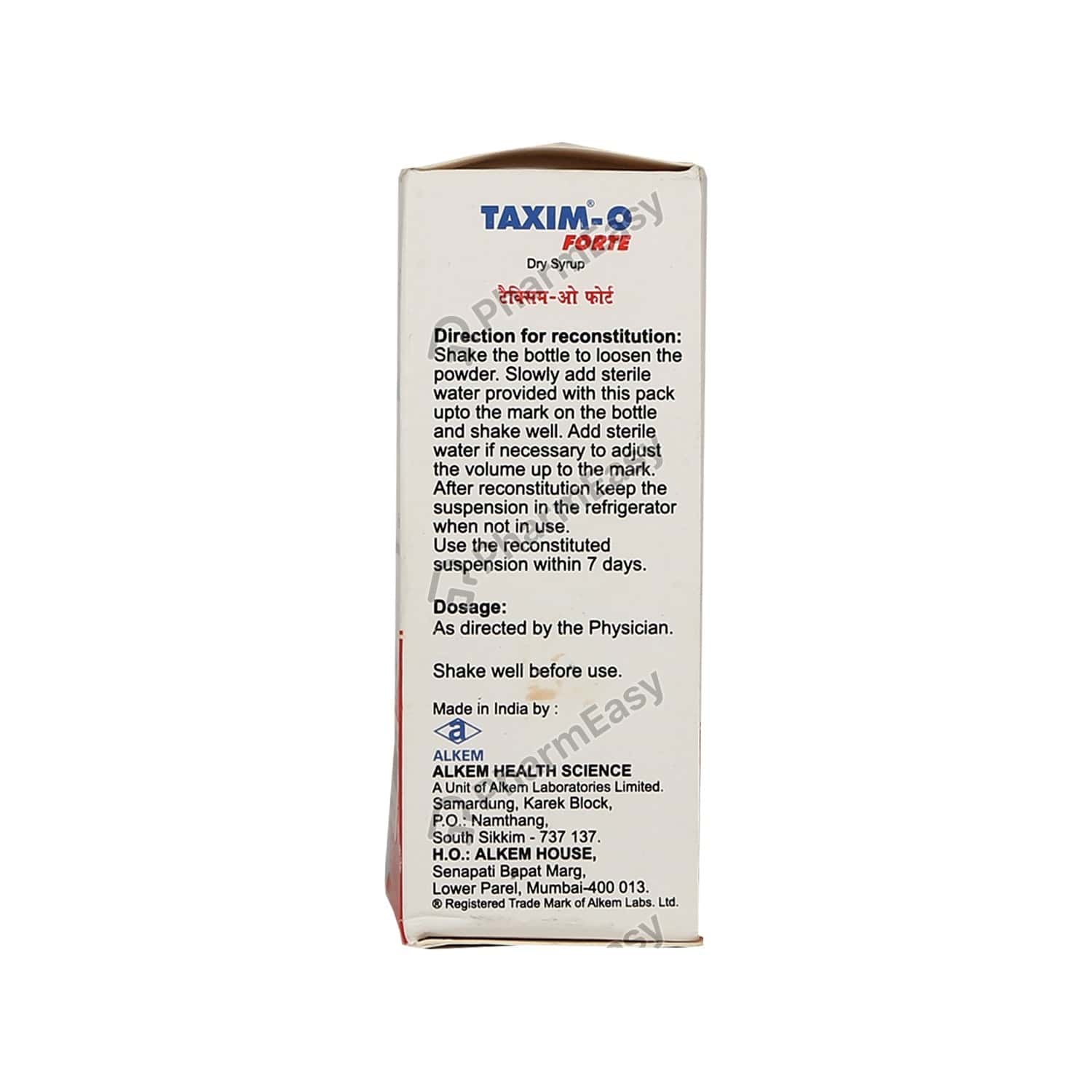 Taxim O Forte 100 MG Dry Syrup (30) - Uses, Side Effects, Dosage ...