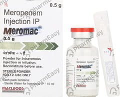 Meromac 500mg Dry Vial Of 1 Powder For Injection: Uses, Side Effects ...