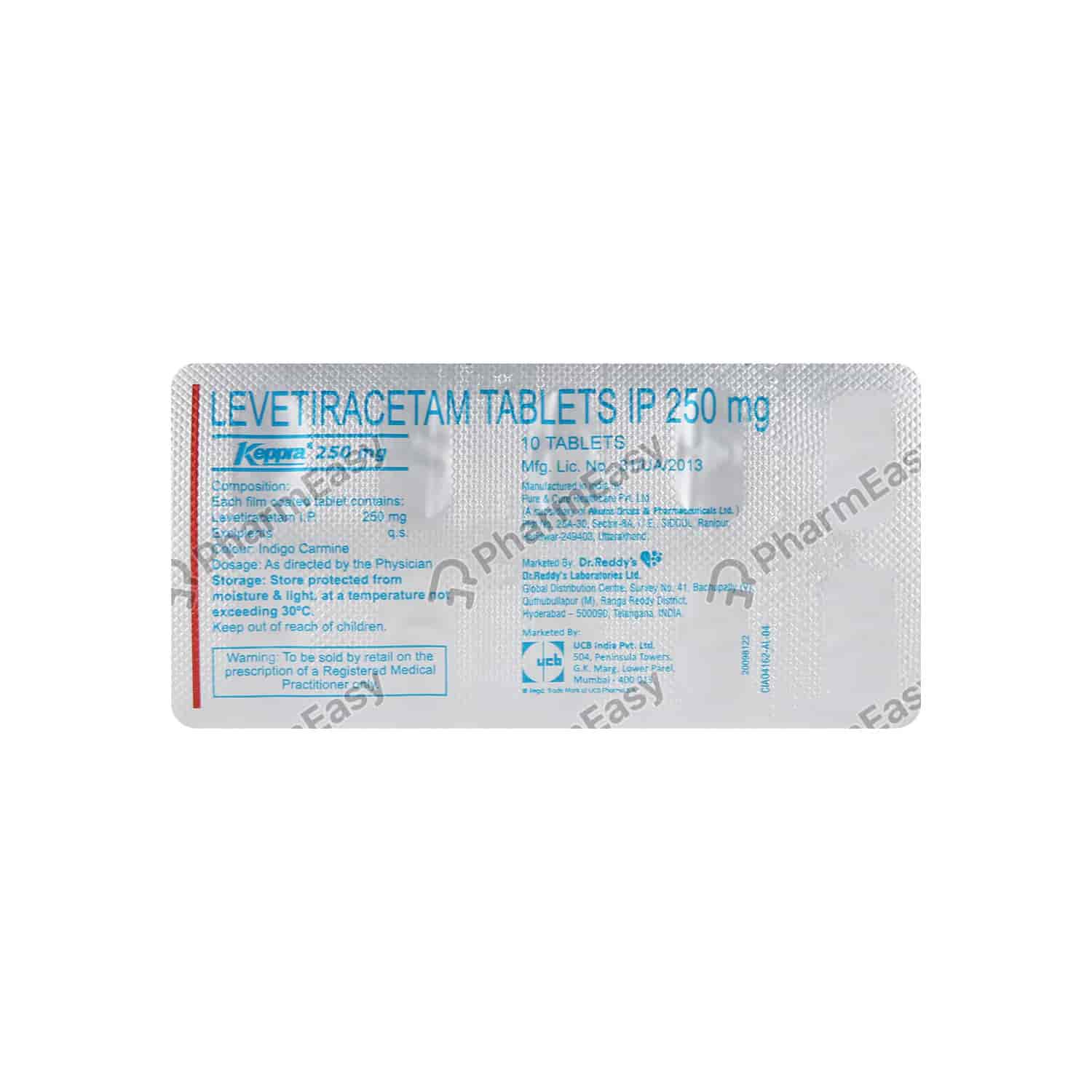 Keppra 250mg Tab - Uses, Side Effects, Dosage, Composition & Price ...