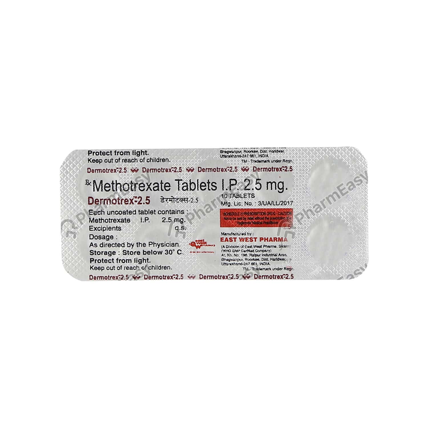 Buy Dermotrex 2.5 MG Tablet (10) Online at Flat 18% OFF* | PharmEasy