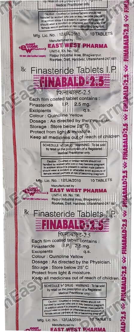 Finabald 2.5 MG Tablet (10): Uses, Side Effects, Price & Dosage | PharmEasy