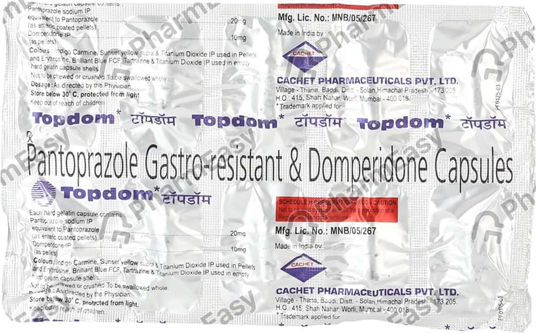 Topdom Strip Of 10 Capsules: Uses, Side Effects, Price & Dosage | PharmEasy