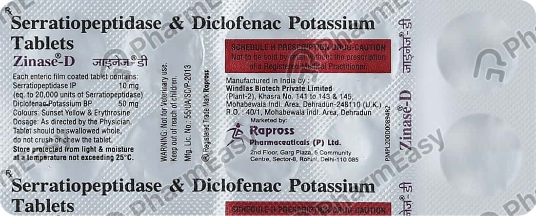 Zinase D Strip Of 10 Tablets: Uses, Side Effects, Price & Dosage ...