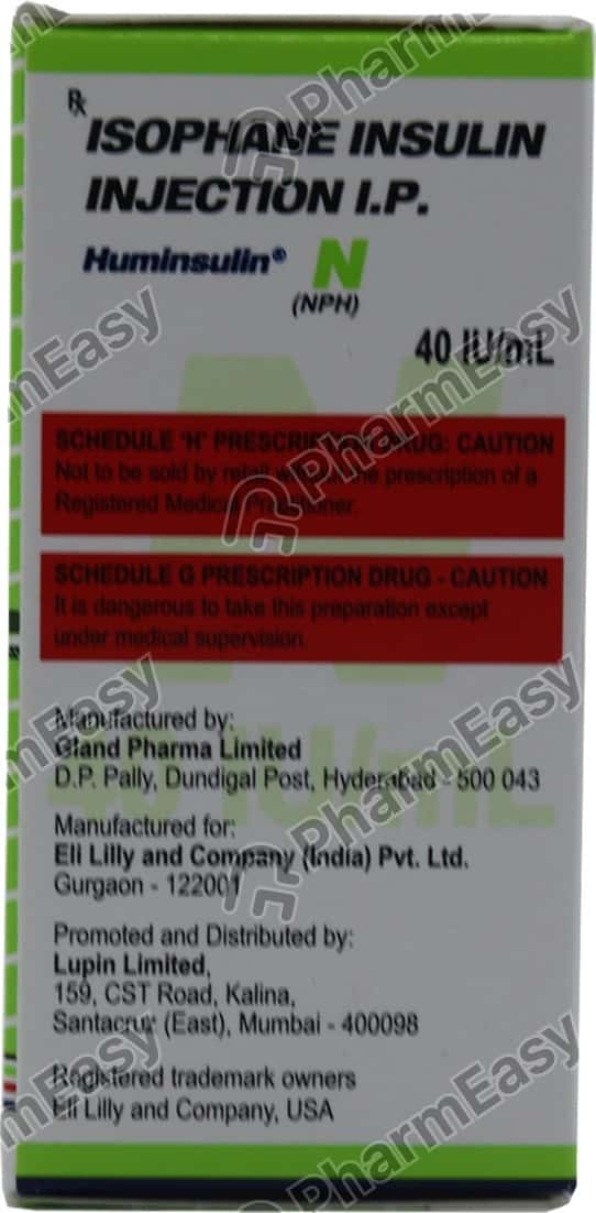 Huminsulin Nph 40 IU/ML Suspension For Injection (10): Uses, Side Effects, Price & Dosage ...