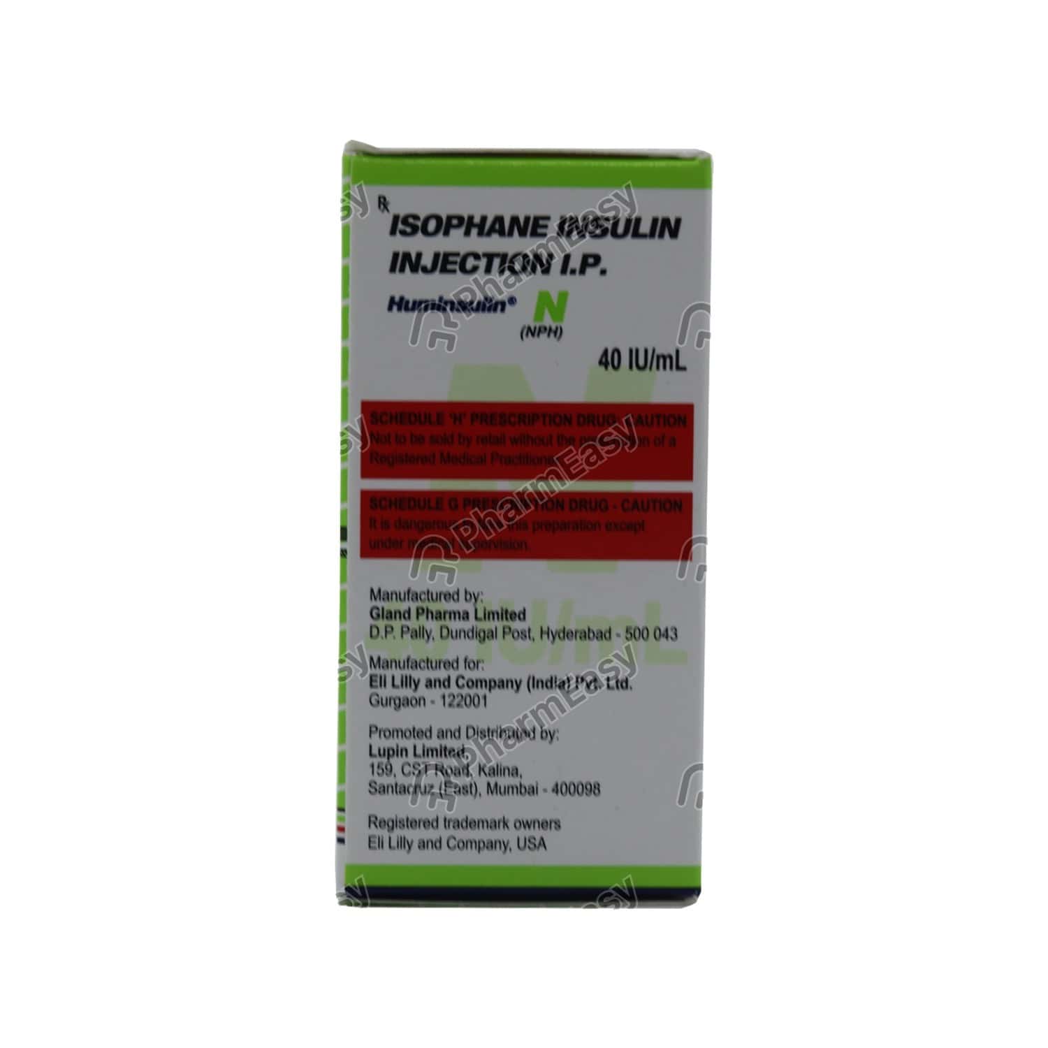 Huminsulin Nph 40 IU/ML Suspension For Injection (10) - Uses, Side ...